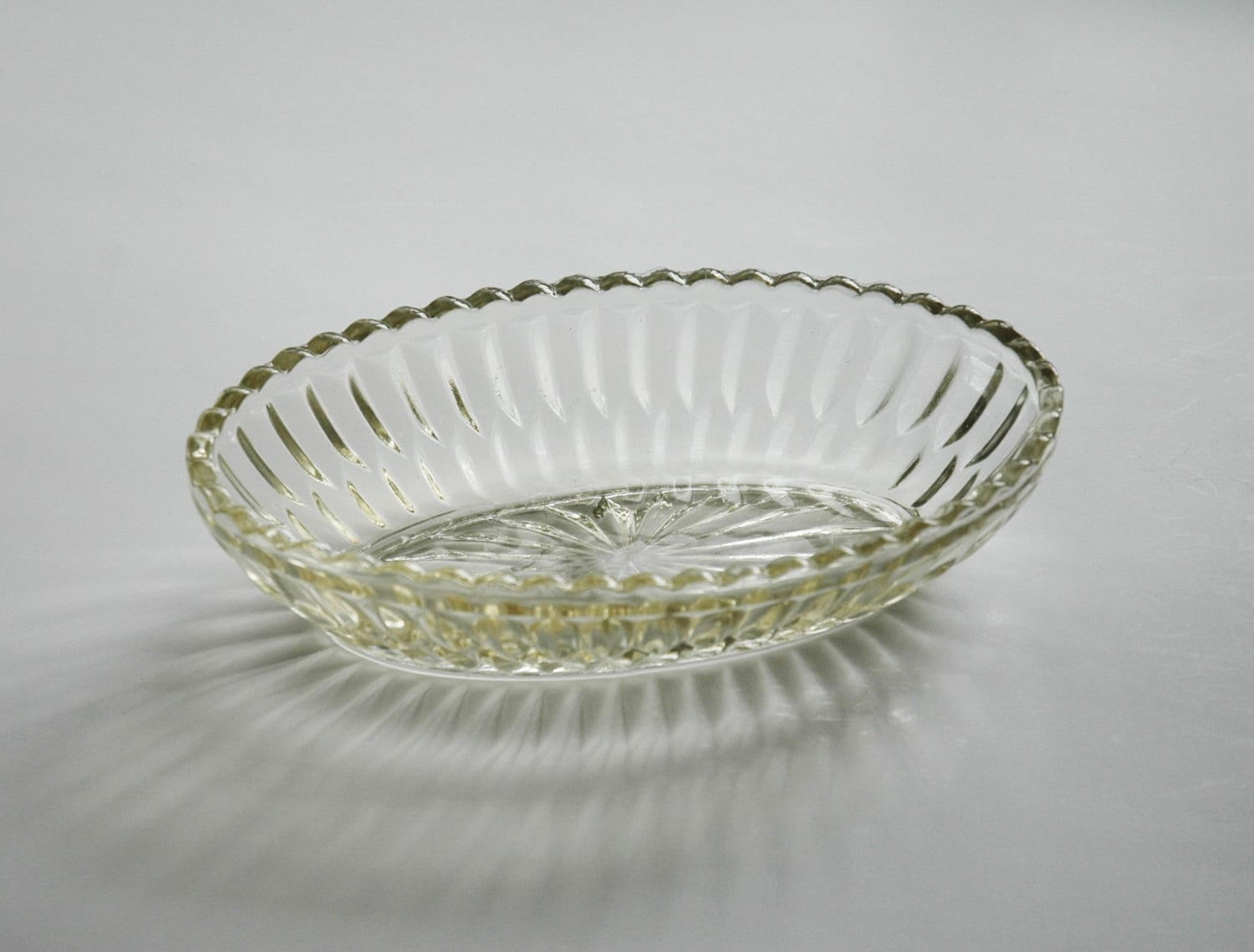 Vintage clear depression glass bowl oval shaped – Haute Juice