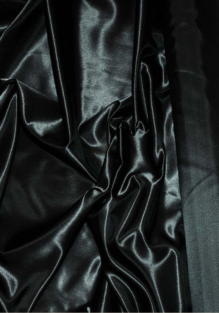 Satin Fabric 60 Black 100% polyester ... bridal
