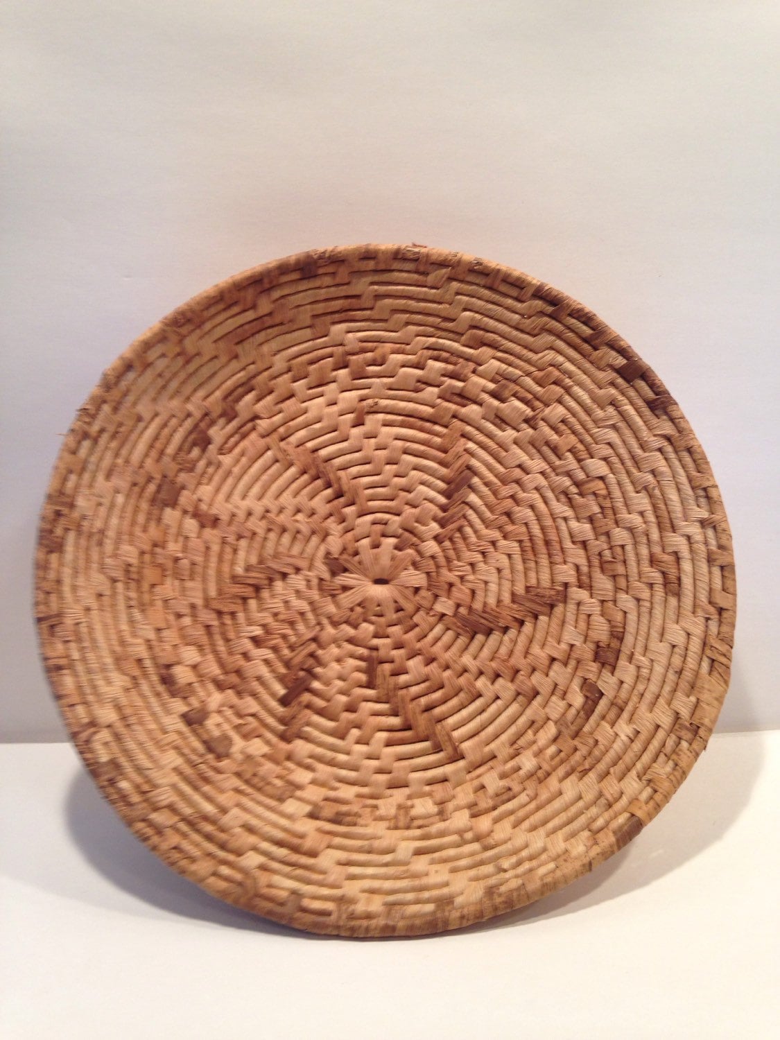 Vintage Hand Woven Wicker Coiled Plate Platter Round Tray – Haute Juice