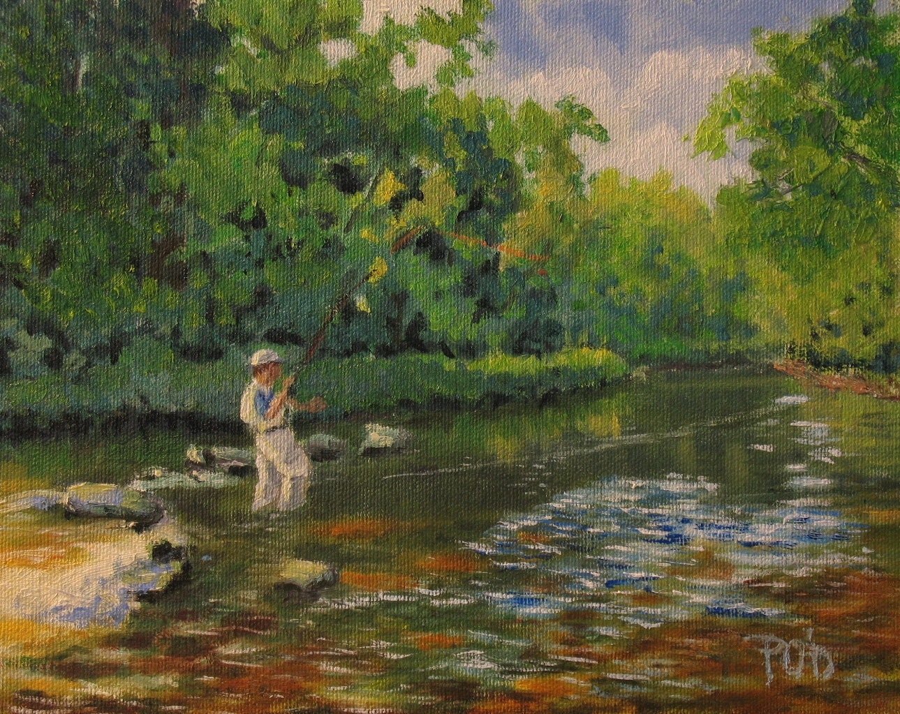Oil painting fly fishing art 8x10 by PatODriscollFineArt on Etsy