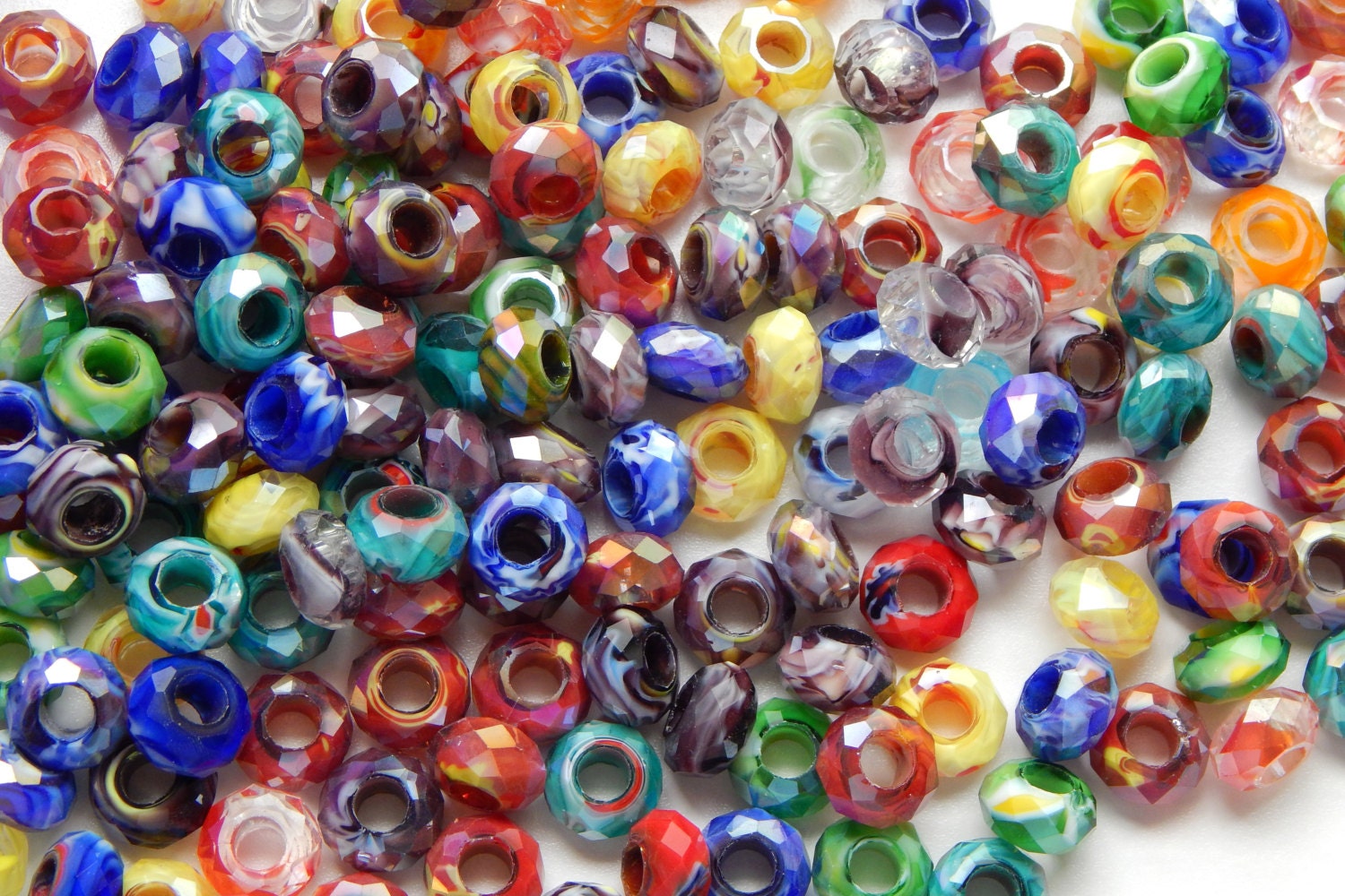 25 Pieces Of Large Hole Glass Beads 14mm Round European 25-pieces-of-large-hole-glass-beads-14mm-round-european