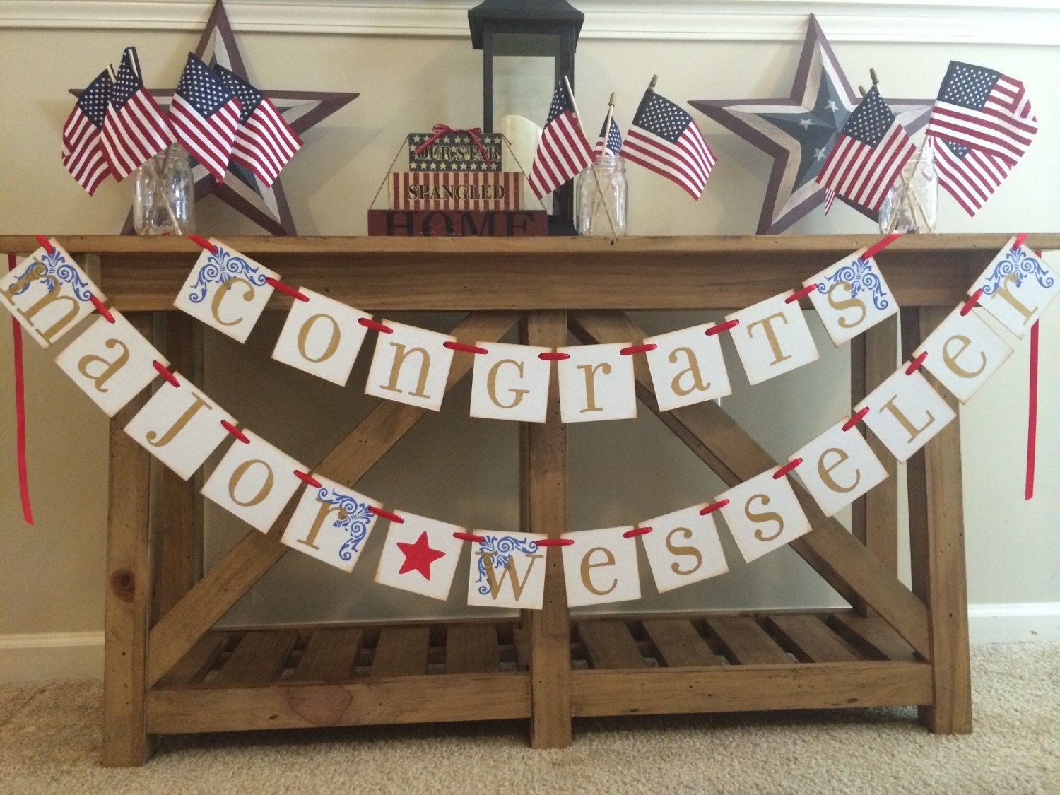 Military Promotion Party Garland Banner Custom With Your Last