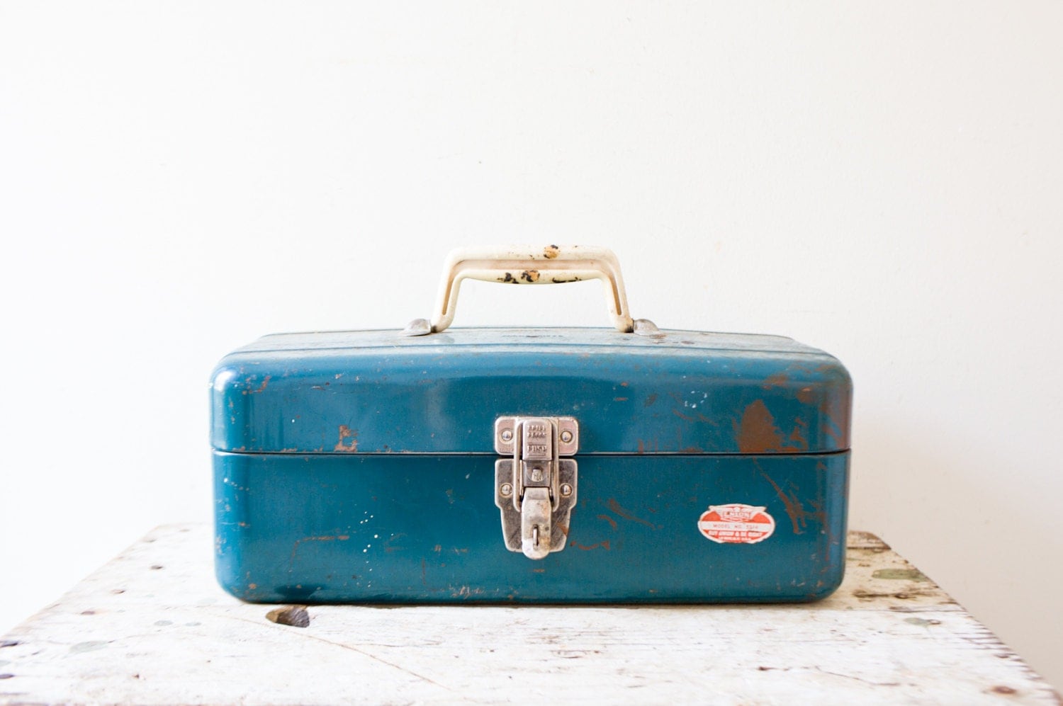 Industrial Metal Toolbox – Union Teal Aqua Blue Case Box Tool Tackle ...