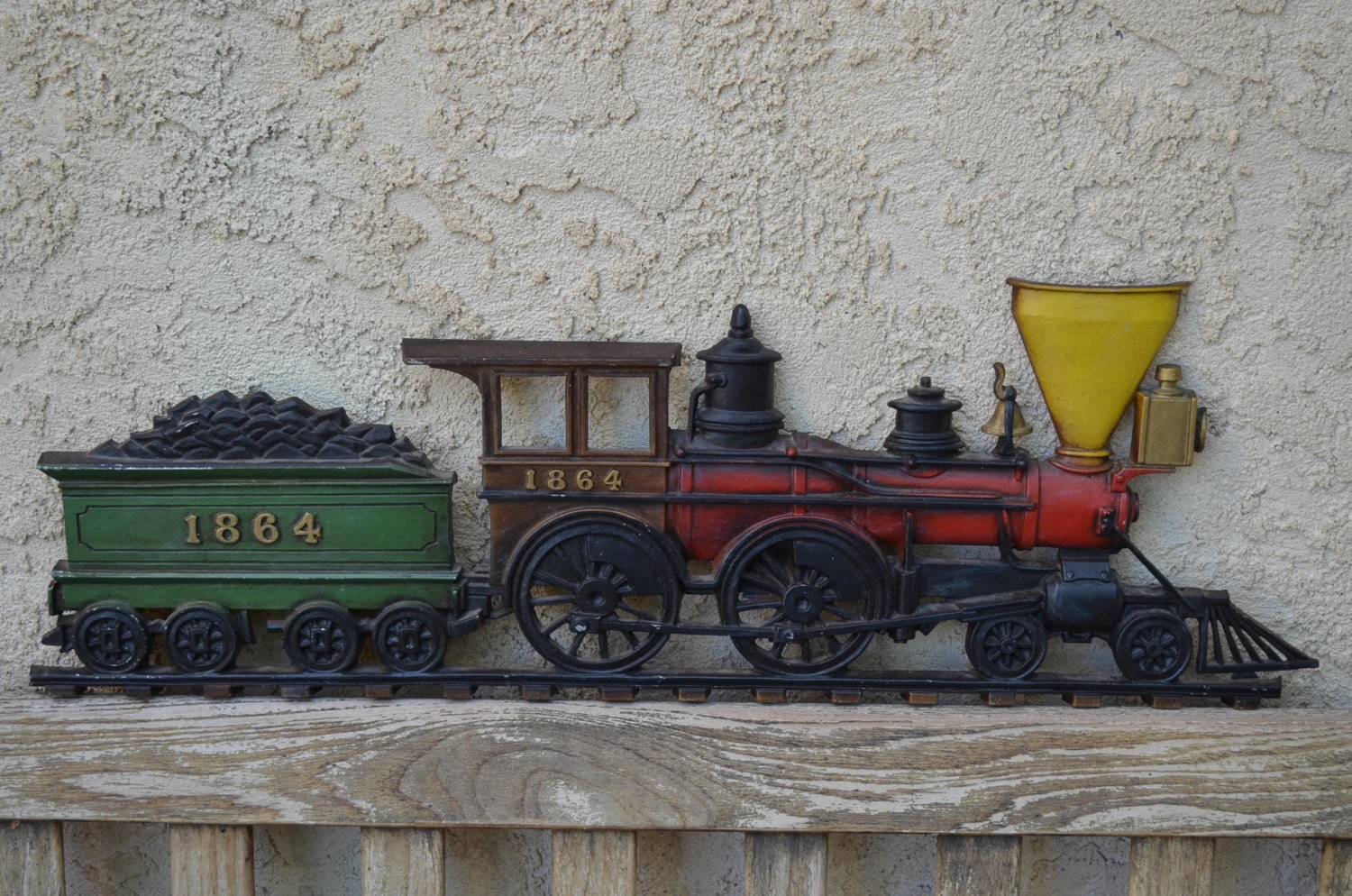 Vintage Solid Cast Iron Sexton Locomotive Train & 1864 Vintage Solid Cast Iron Sexton Locomotive Train & 1864