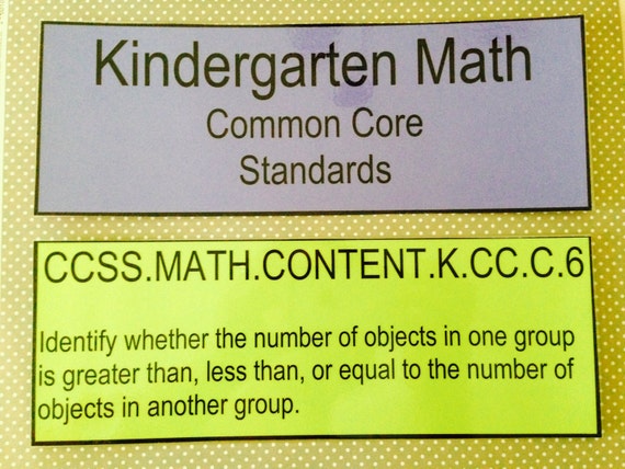 Kindergarten Math Common Core Standards Kindergarten