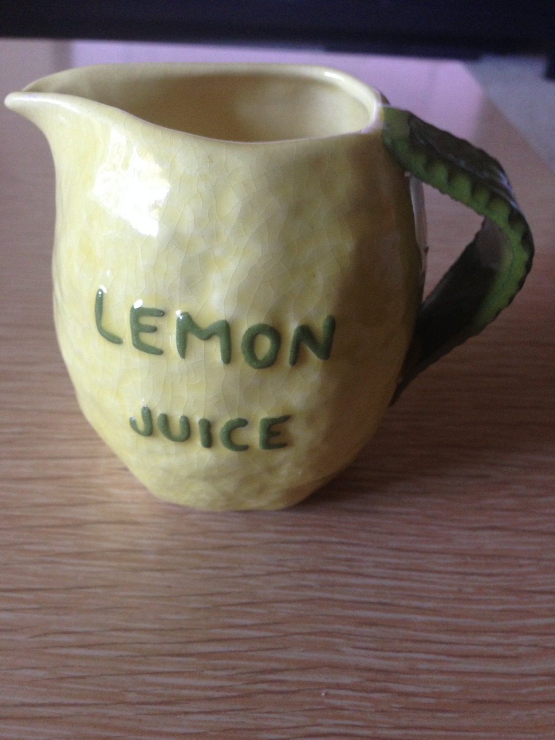 Vintage Midcentury Kitsch Yellow Lemon-Shaped Lemon Juice Pitcher w ...