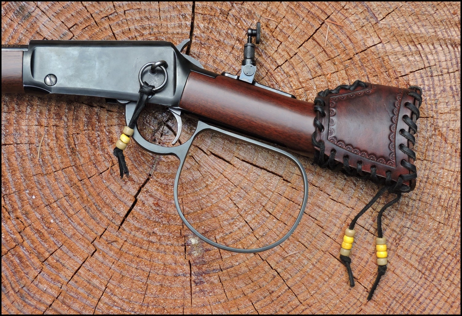 Custom Leather Henry Mare's Leg Buttstock Cover