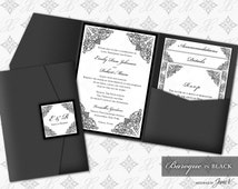 Popular items for pocket folder invite on Etsy