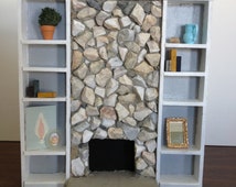 Stone Barbie Size Fireplace Unit - Accessories - 1:6