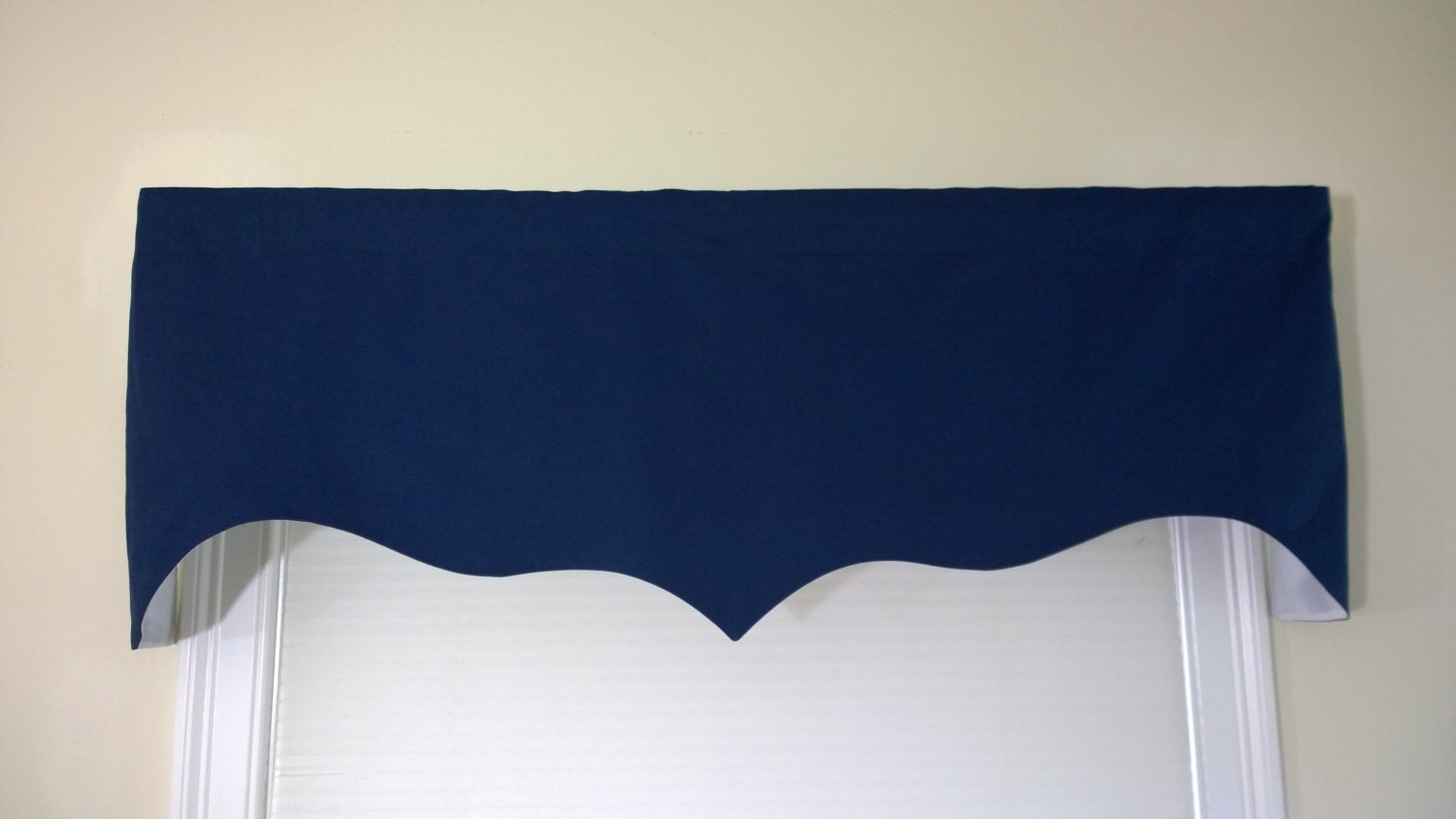 Solid color Window Valance Scalloped or straight valance