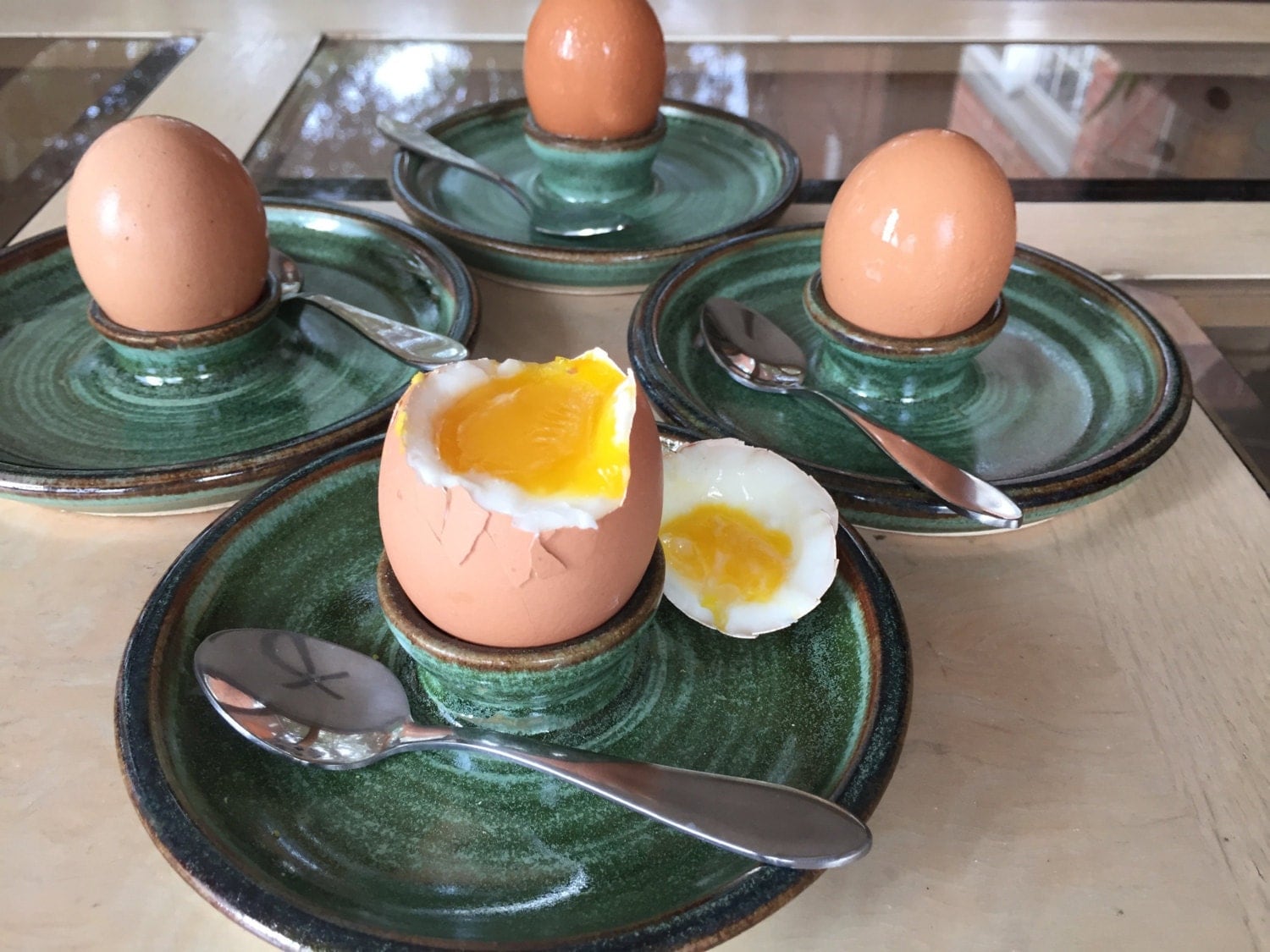 Egg Cup Soft Boiled Egg Server Amazon Green