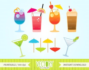 Cocktail clipart | Etsy