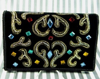 Items similar to Collins Era Jewel Handbag Purse Rhinestone Jeweled ...