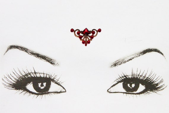Reusable bindi tribal bindi bollywood oriental red