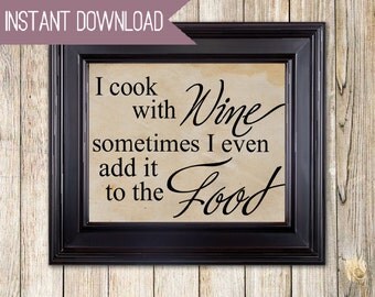 I cook with wine | Etsy