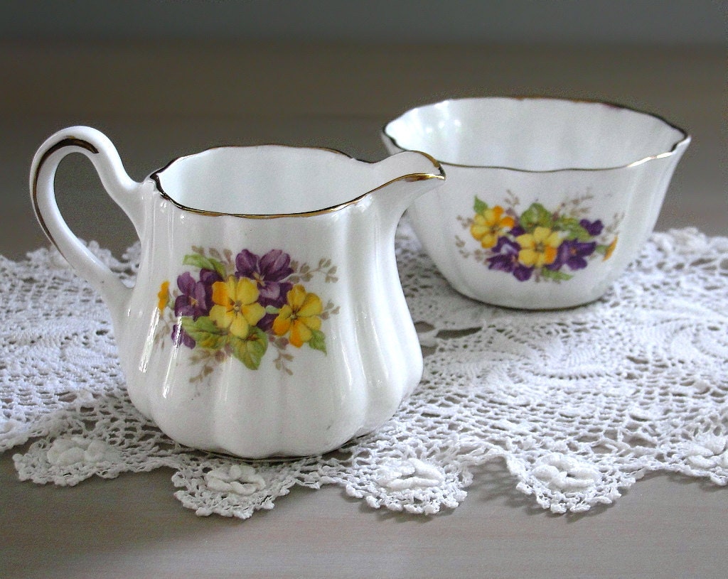 Vintage Royal Stuart Cream and Sugar Set, Open Sugar Bowl and Creamer ...