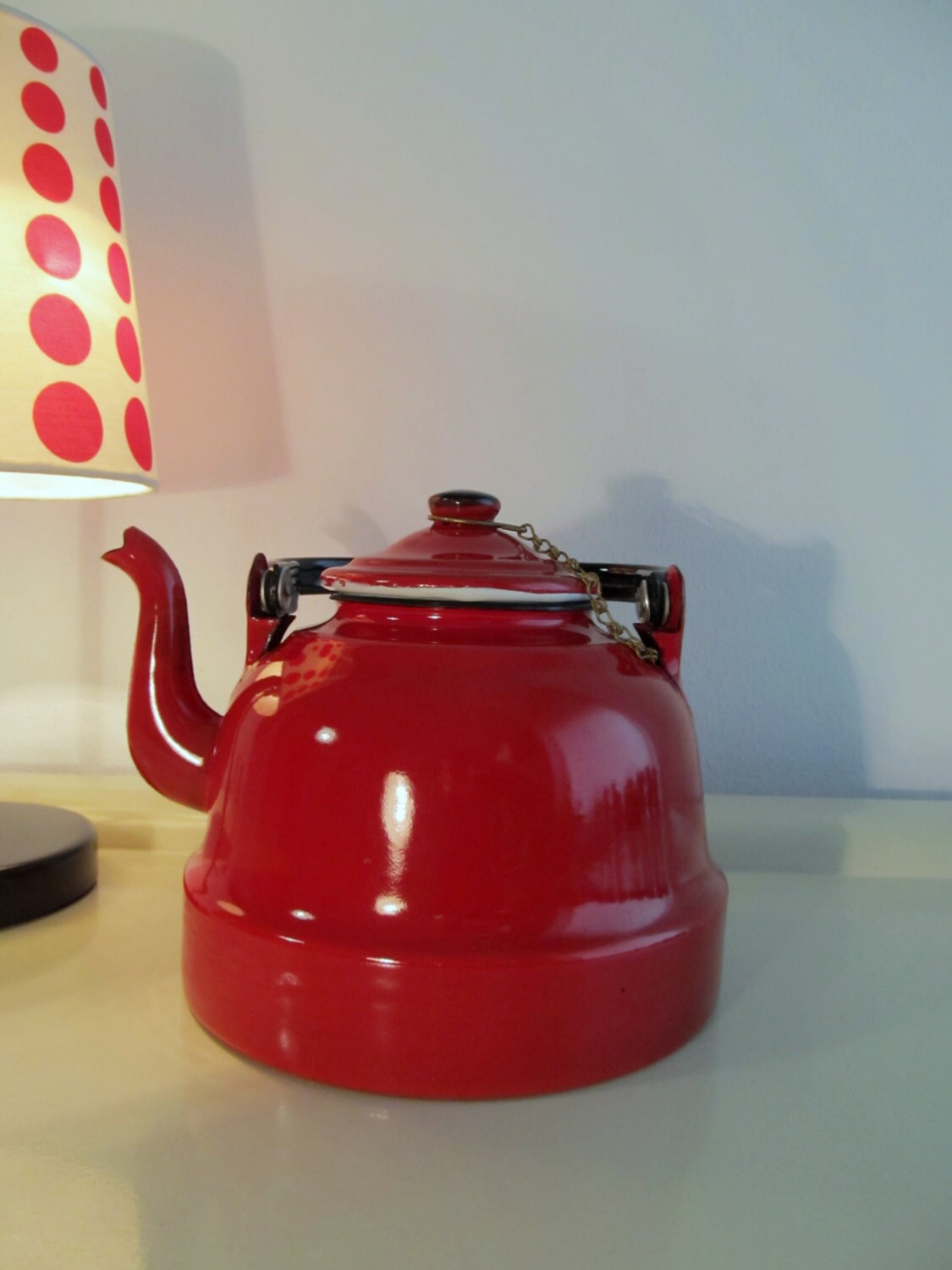 Vintage Enamel Teapot Red color Made in Poland – Haute Juice