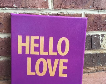 Hello love sign | Etsy