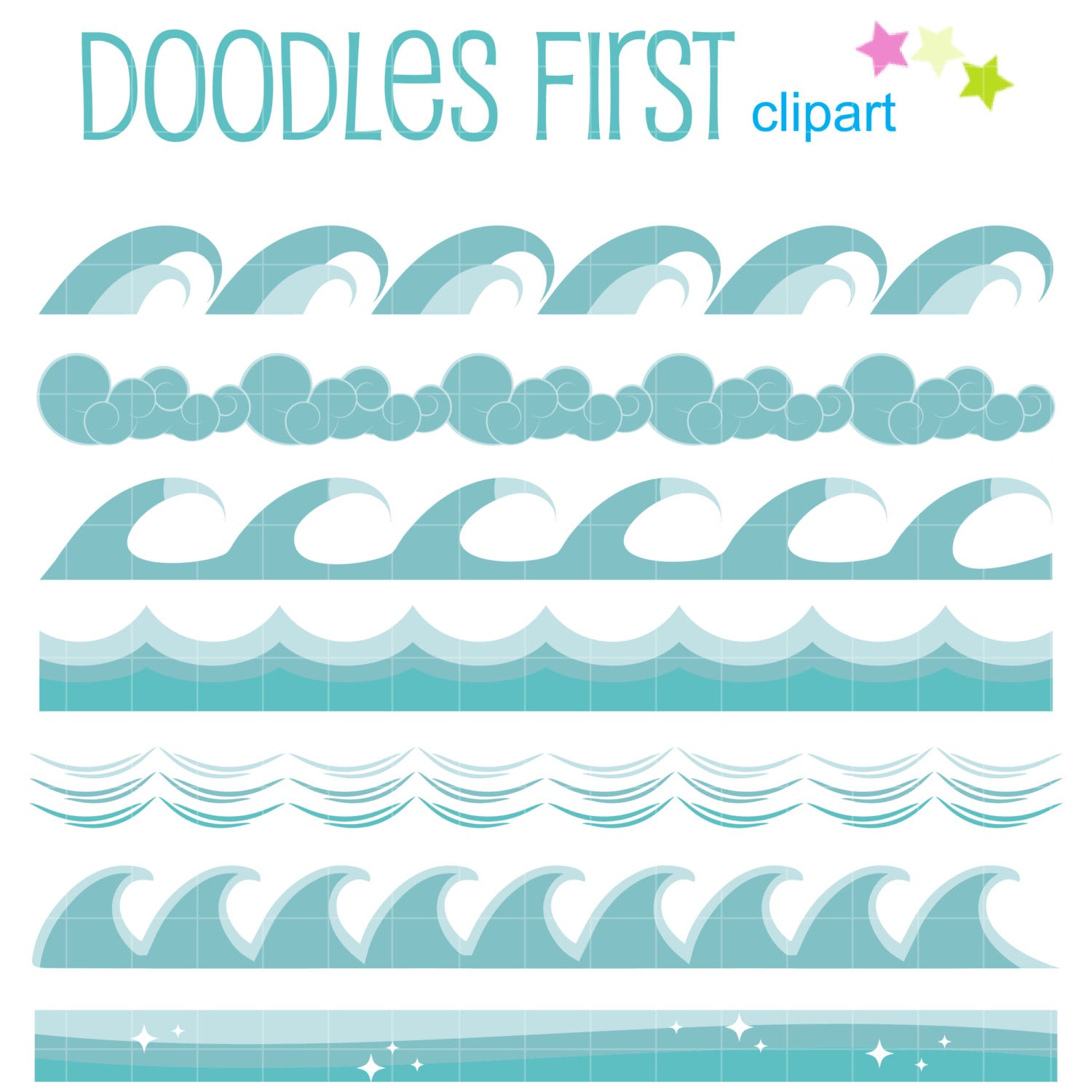 Wave Borders Clip Art for Scrapbooking Card Making Cupcake