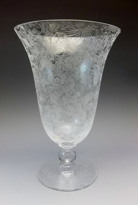 Items Similar To Vintage Imperial Glass Candlewick Wild Rose Sharon Etched Water Goblet Goblets