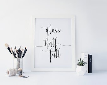 Typography glass | Etsy