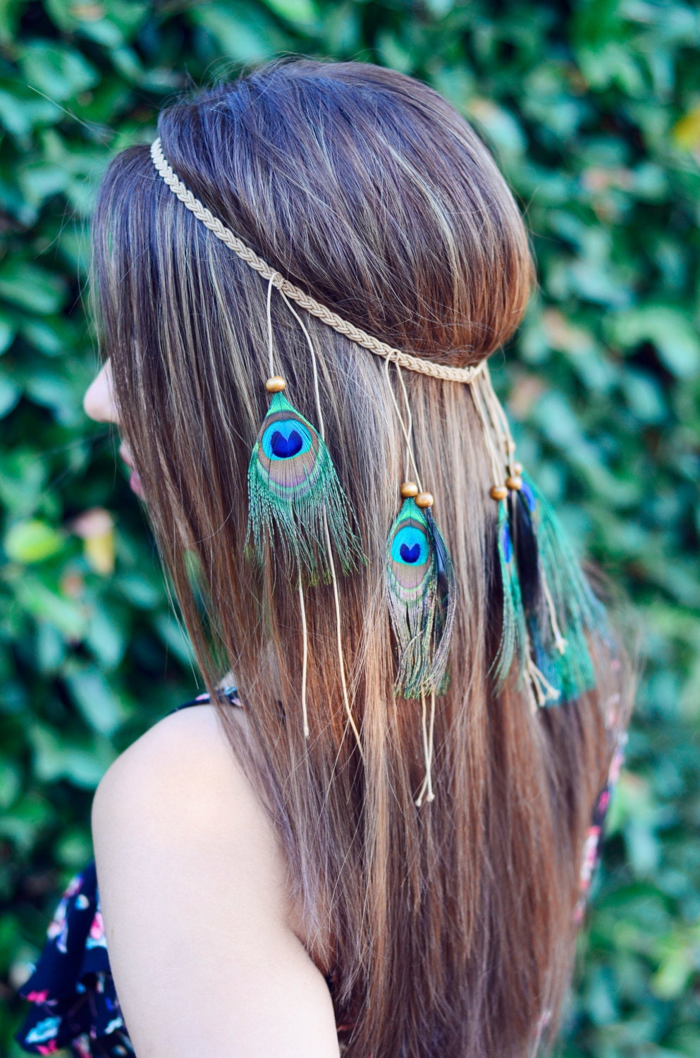 The Alawa Tribal Peacock Feather Headband Indian Hair