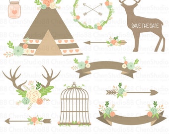 Teepee clipart | Etsy