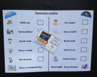 Items similar to Custom Printable Vintagesque Bedtime Routine Chart ...