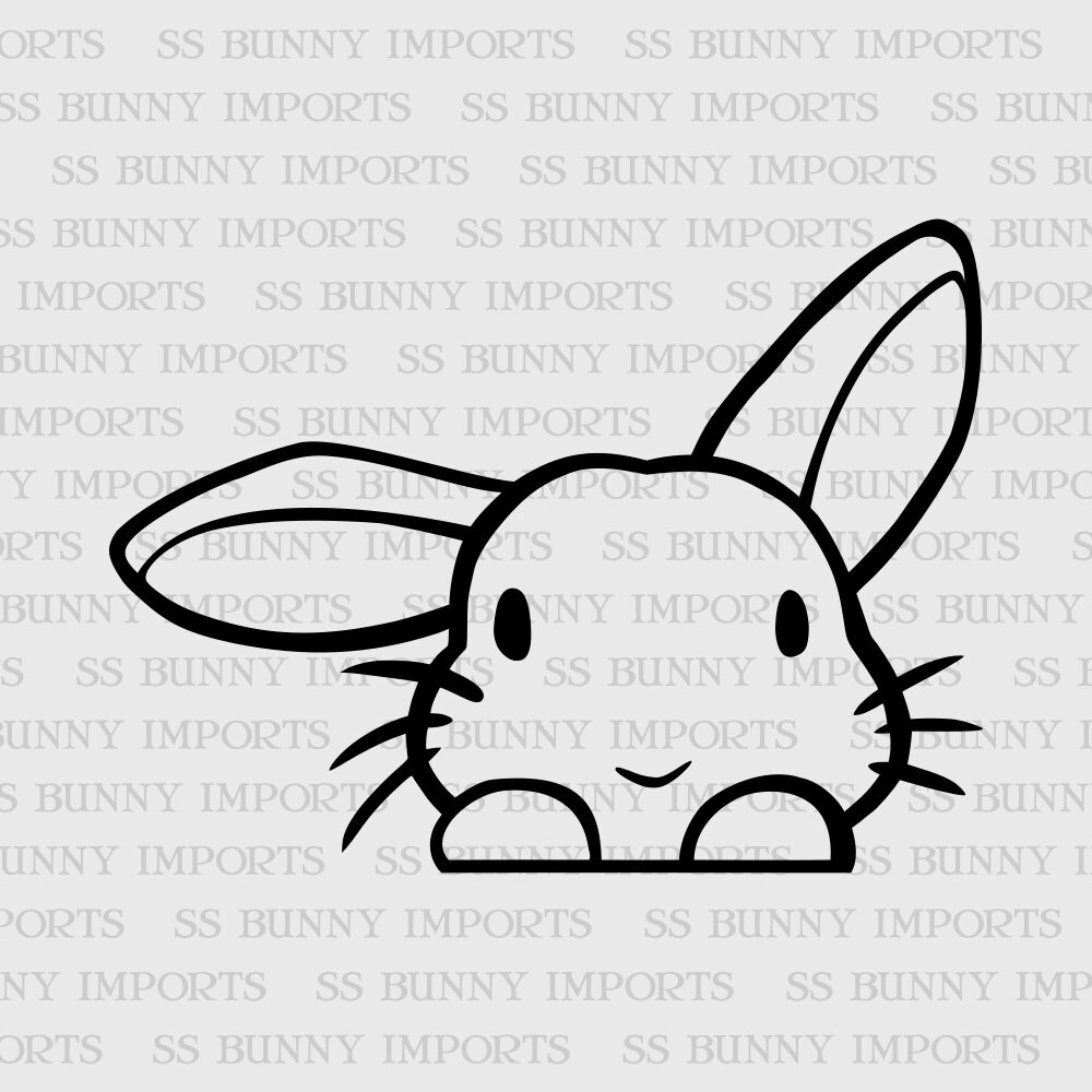 Peeking cute half helicopter lop rabbit sticker by SSBunnyImports