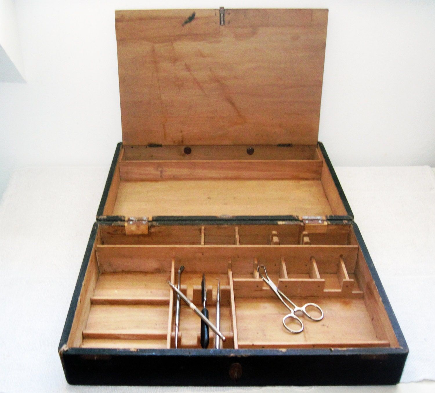 Dentist’s Tool Box Rare Wooden Antique French 1800s with 2 Integrated ...