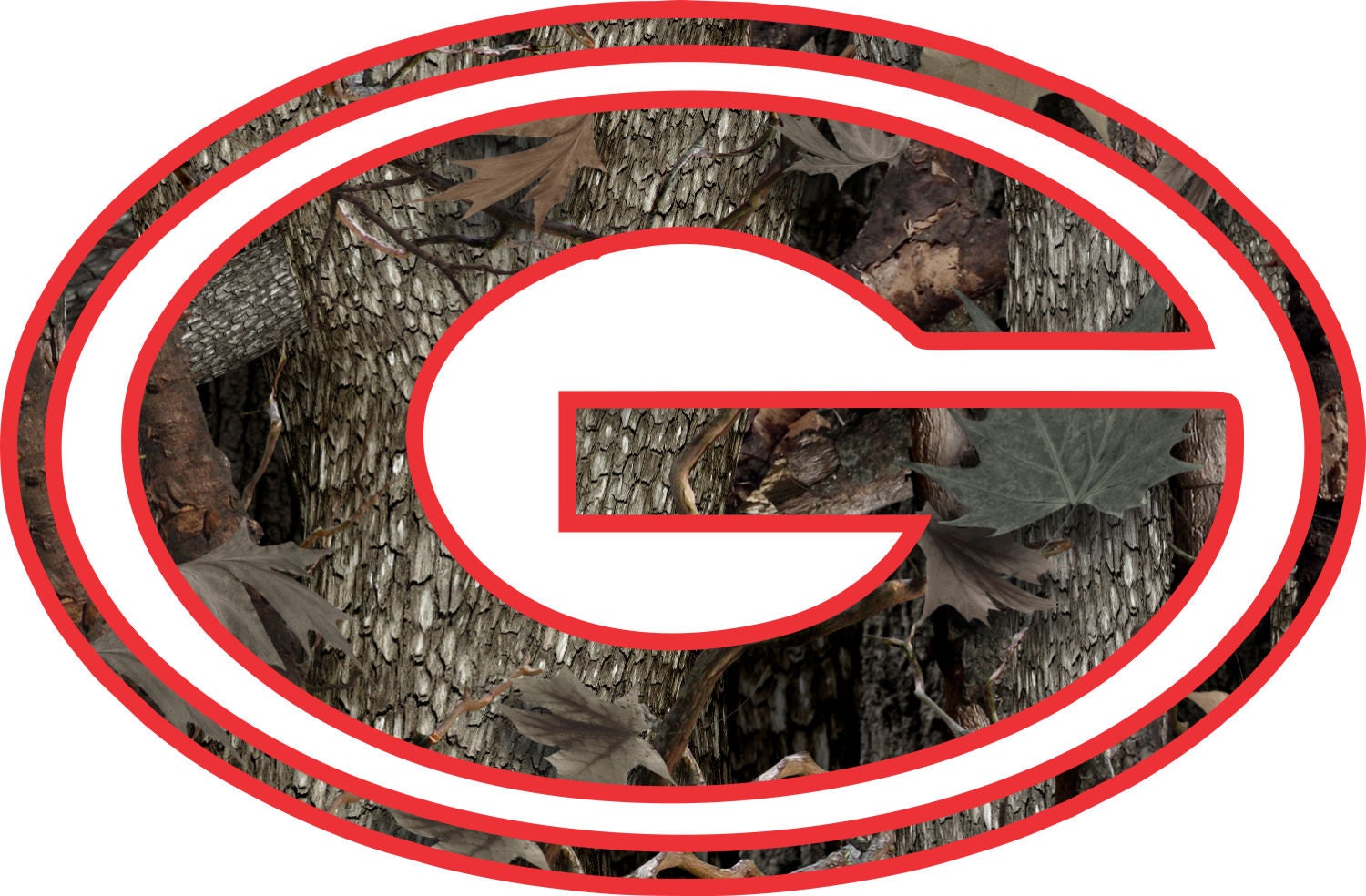 UGA Georgia Bulldogs oak camo vinyl decal by WilliamsonGraphics