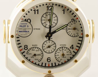 Wehrle Commodore Tide Desk Alarm Clock Collectable Vintage