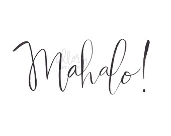 Mahalo card | Etsy