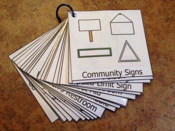 Community signs flash cards social skills flash by LearningSPED
