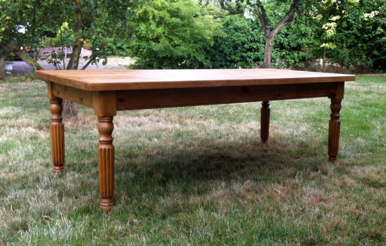 Large Pine Dining Table, 7′ x 3’4″ , Big Farmhouse Pine Table ...