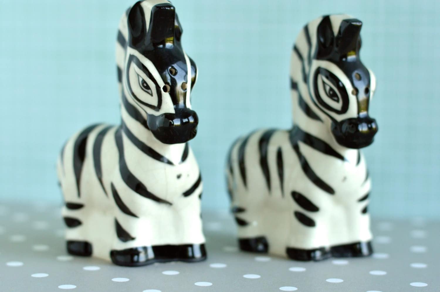Black and White Zebra Salt and Pepper Shakers Vintage (Antique) salt ...
