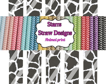 Cow print straws | Etsy