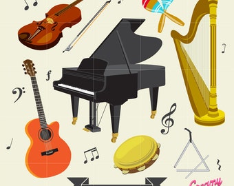 Musical clip art | Etsy