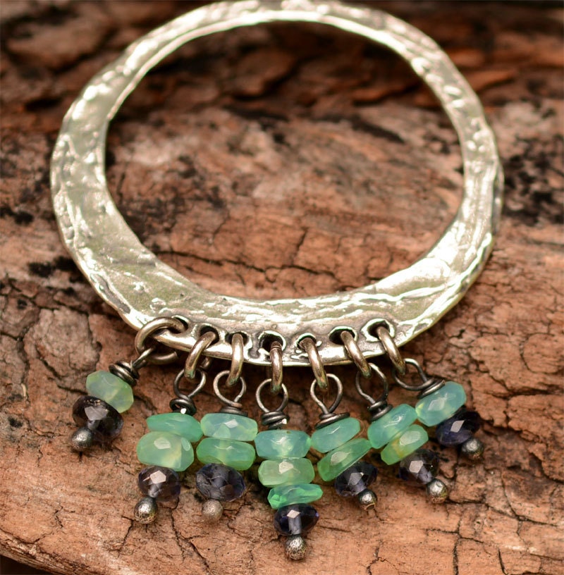 Artisan Charm Holder with 7 Holes Sterling Silver Pendant
