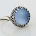 Blue Moon Ring Silver Blue Stone Ring Adjustable Rings
