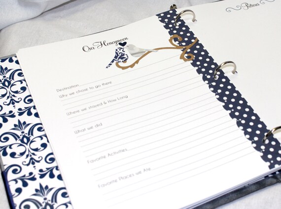 Wedding MEMORY Book / Wedding Scrapbook / Navy and Gray
