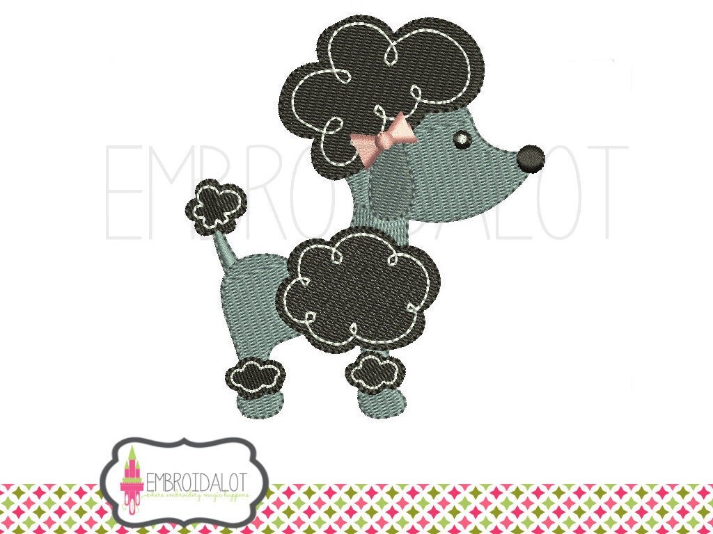 Poodle machine embroidery design. Cute french poodle design. 4