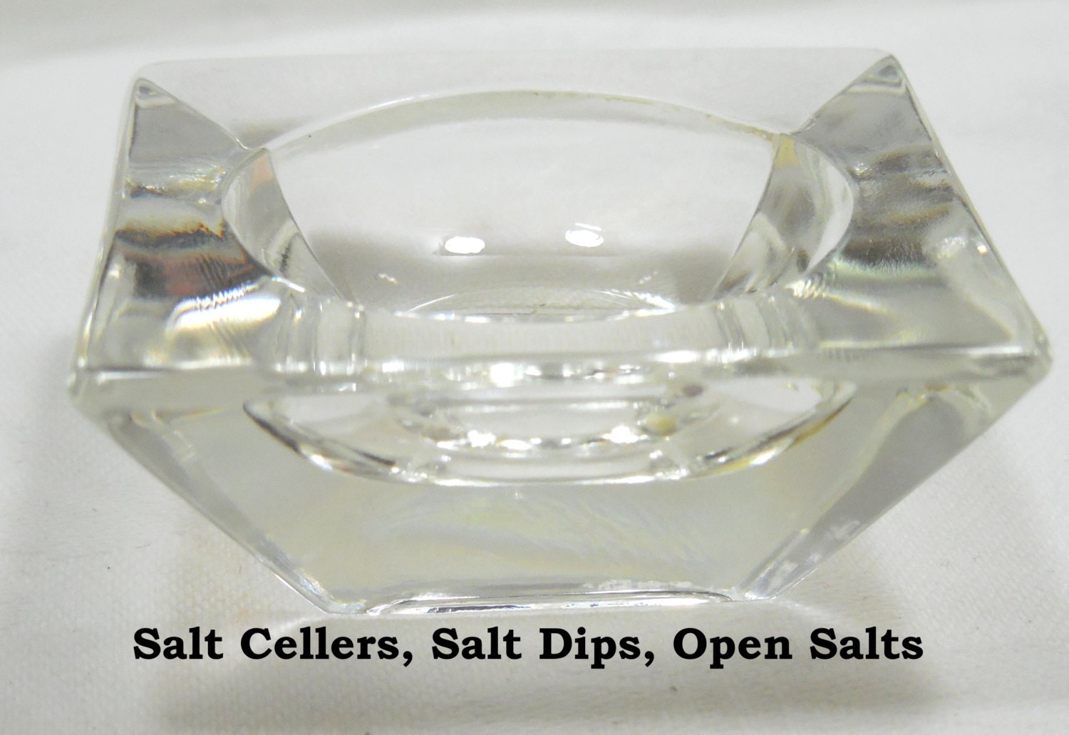 Salt Cellers, Salt Dips, Open Salts, Vintage Glass Salts, Set of 4 ...