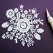 Original Papercut Floral Burst Handcut Paper Art