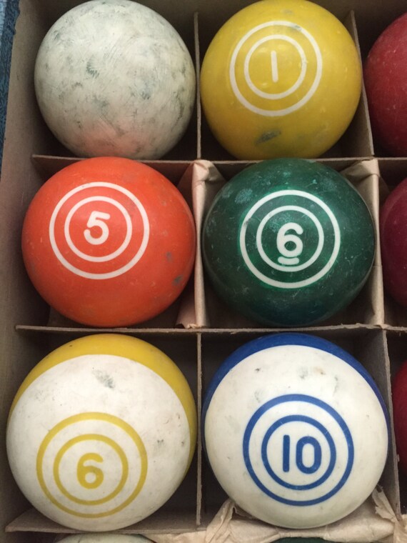 Vintage Pocket Billiard Balls LA DECALITE Pool Balls Froyennes