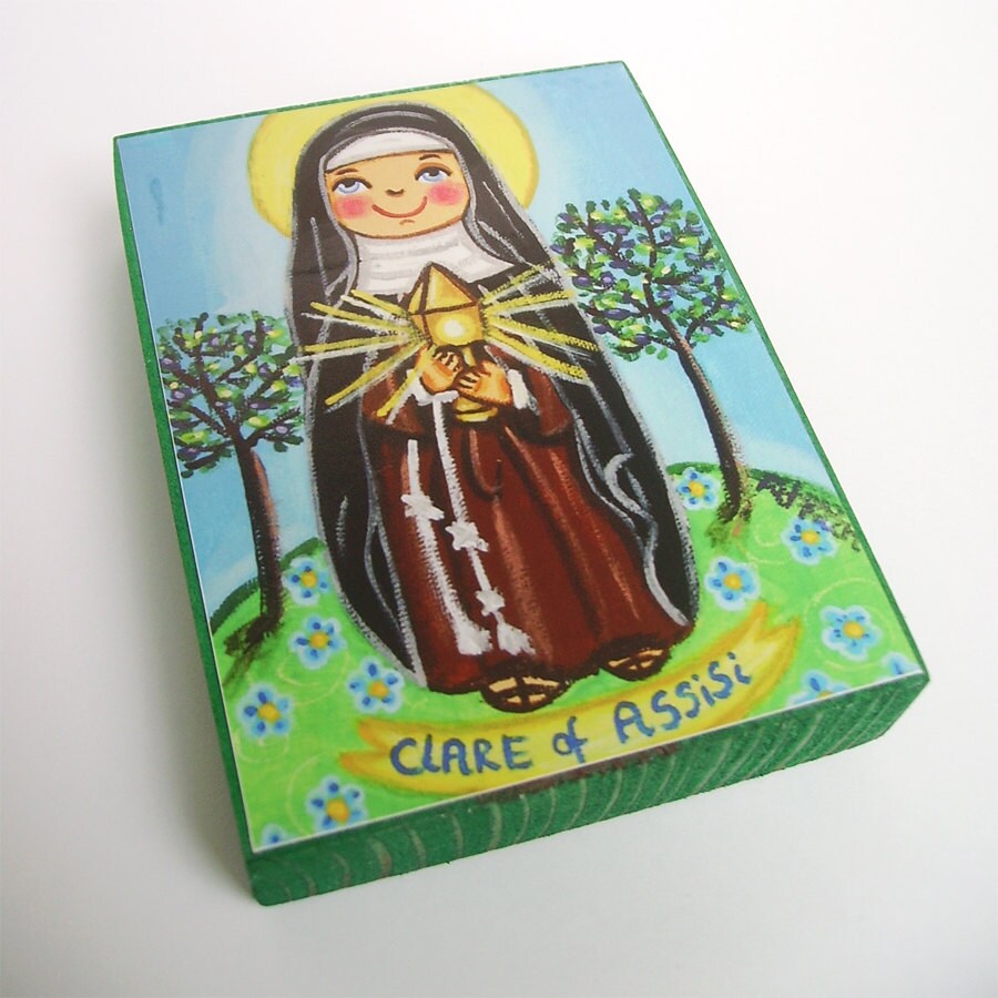 St Clare Of Assisi Print Saint Clare Print St By Underangelwings