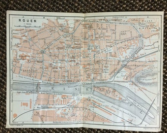 Rouen map | Etsy