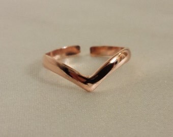 Rose gold toe ring | Etsy