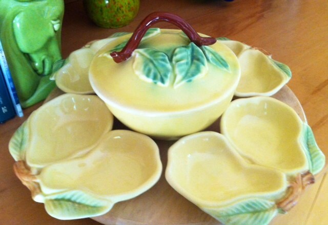 Belmar Pottery of California yellow Pears On Lazy Susan party snack ...