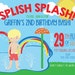 Any Color Splish SPLASH PAD 1st 2nd 3rd 4th 5th 6th 7th 8 9
